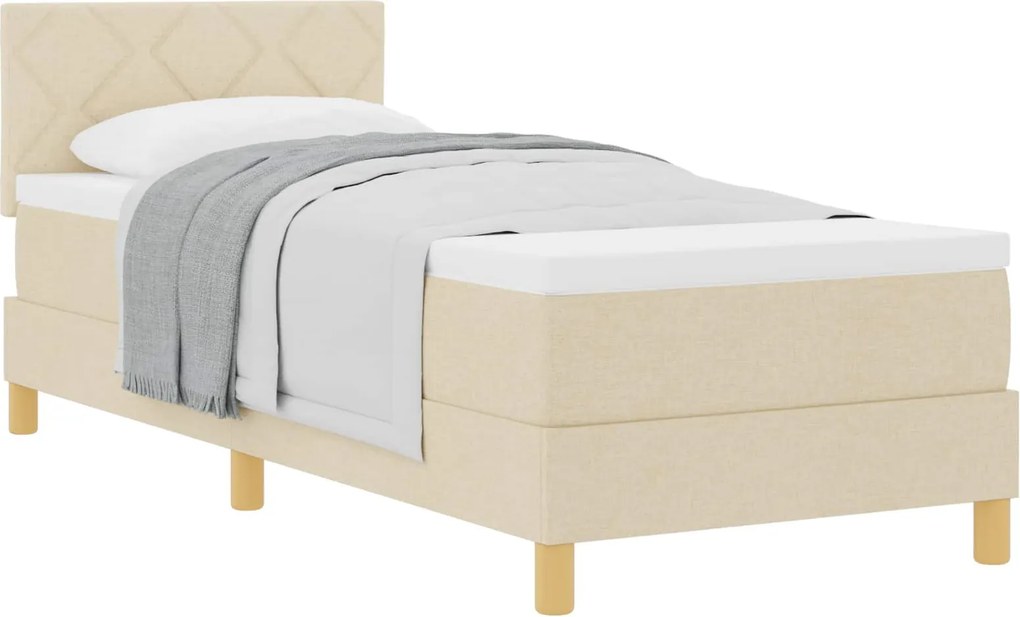 Postel s boxspringem s polštářem Krémová 80 x 200 cm textil 3338956