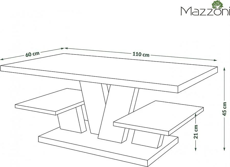 Casarredo - Komfort nábytek Konferenční stolek VIVA 110x60 cm dub sonoma/bílá