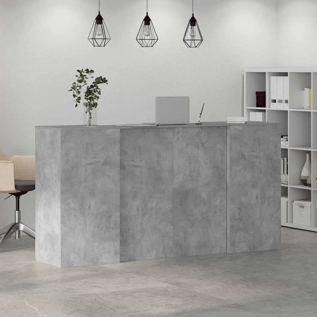 Recepční stůl betonově šedý 200x50x103,5 cm kompozitní dřevo 3324181