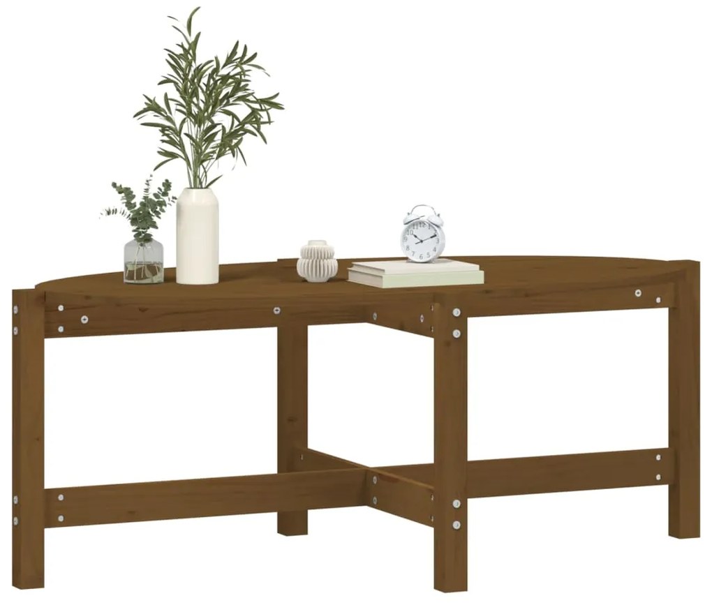 Konferenční stolek medově hnědý 118x63x45 cm masivní borovice - Default Title