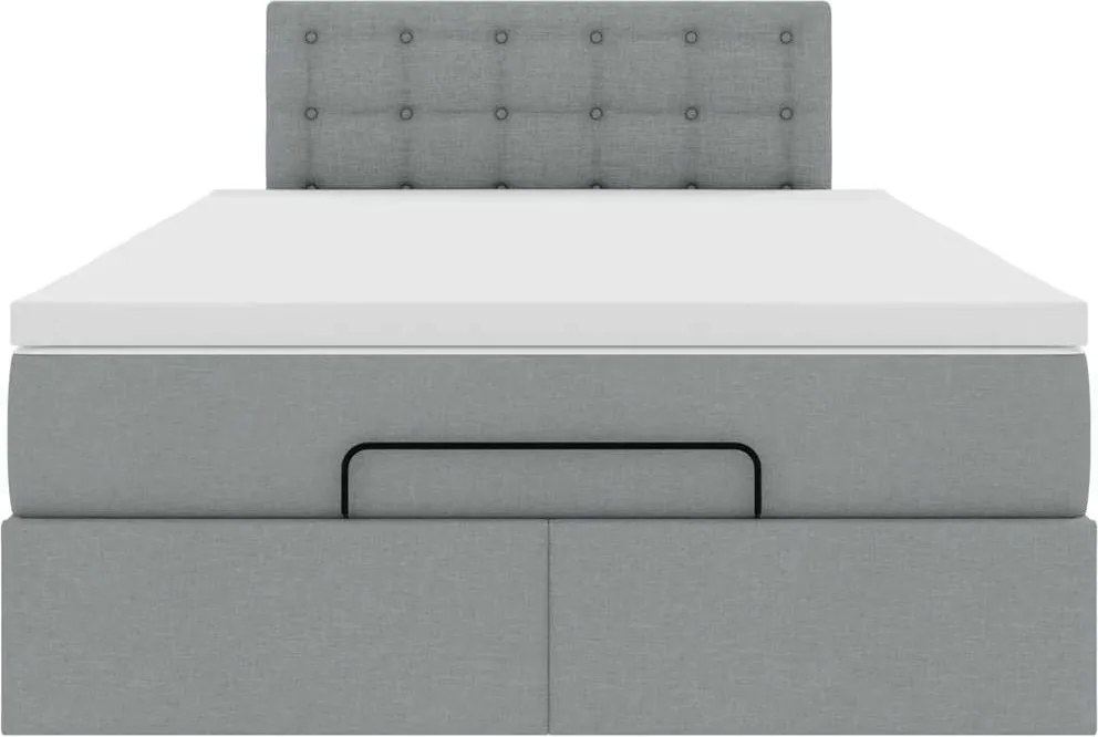 Osmanský postel s matrací světle šedá 120x190 cm textil 3311608