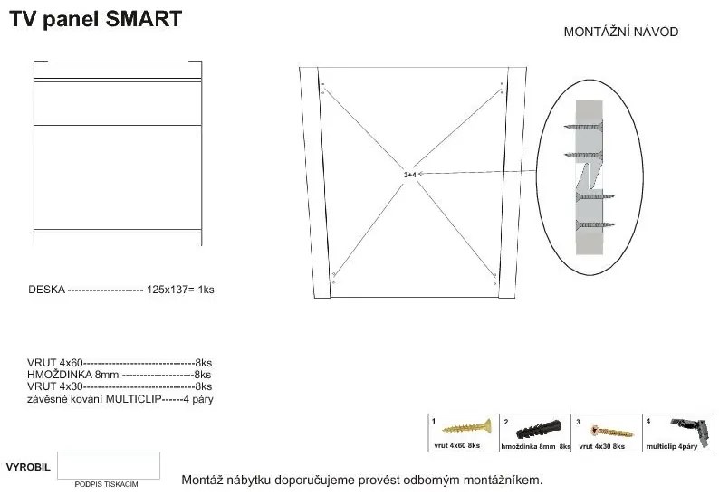 Nábytek Mikulík TV stěna SMART