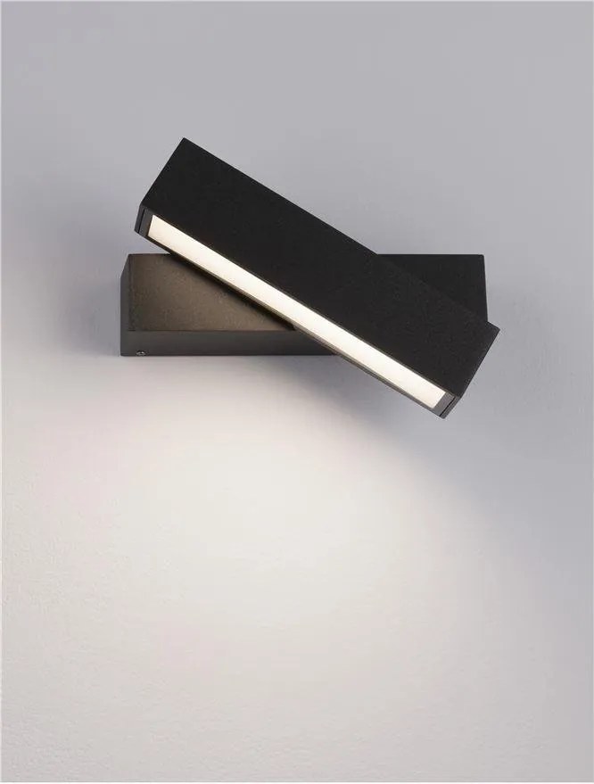NV 9492570 Venkovní nástěnné svítidlo ZIRI antracitový hliník a čiré sklo LED 10W 3000K 220-240V 96st. IP65 - NOVA LUCE