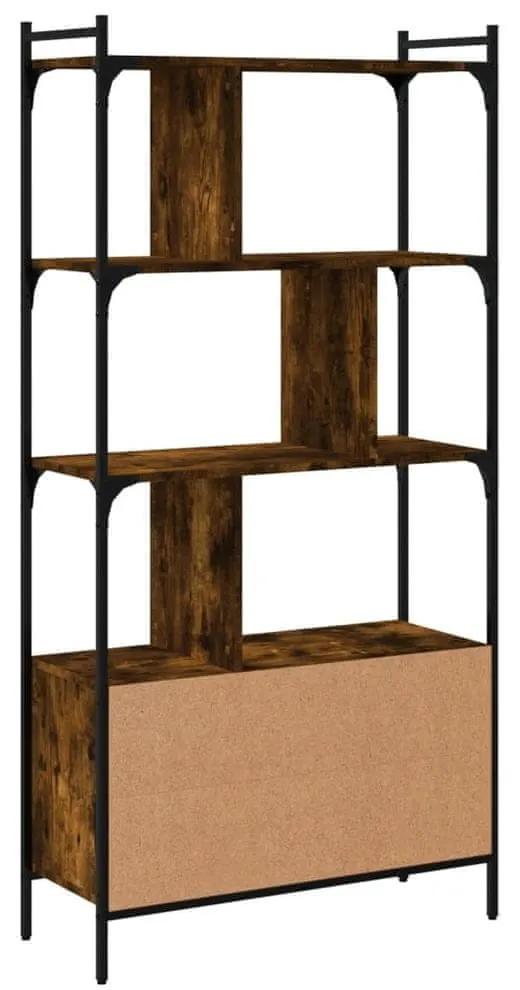 Petromila Knihovna s dvířky kouřový dub 76,5x30x154,5 cm kompozitní dřevo