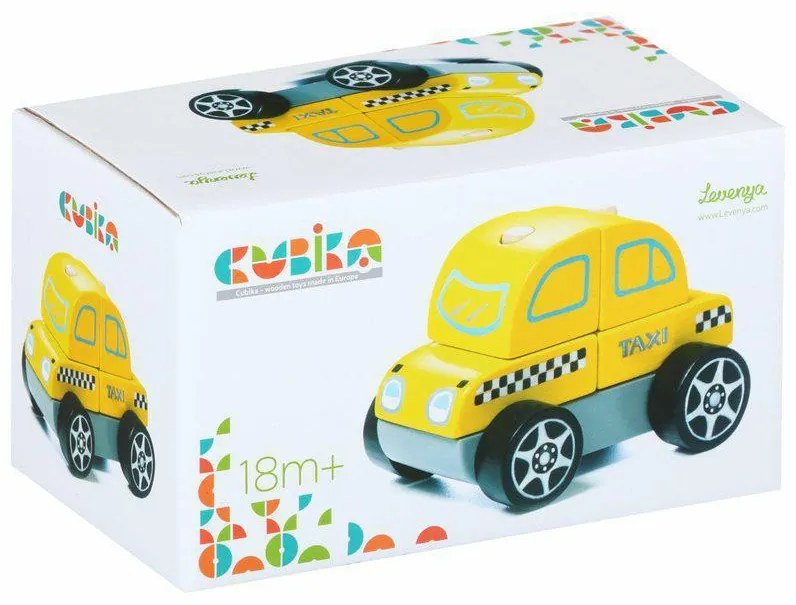 CUBIKA Taxi vůz 13159 - dřevěná skládačka 5 dílů