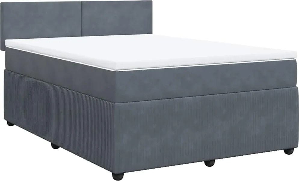 Box spring postel s matrací tmavě šedý 140 x 190 cm samet 3287729