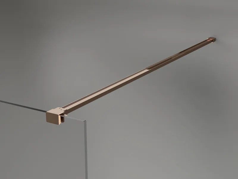 Mexen Lunar sprchová stěna levá 120 x 200 cm, 8mm čiré sklo, růžové zlato, 830-120-000-60-00-L