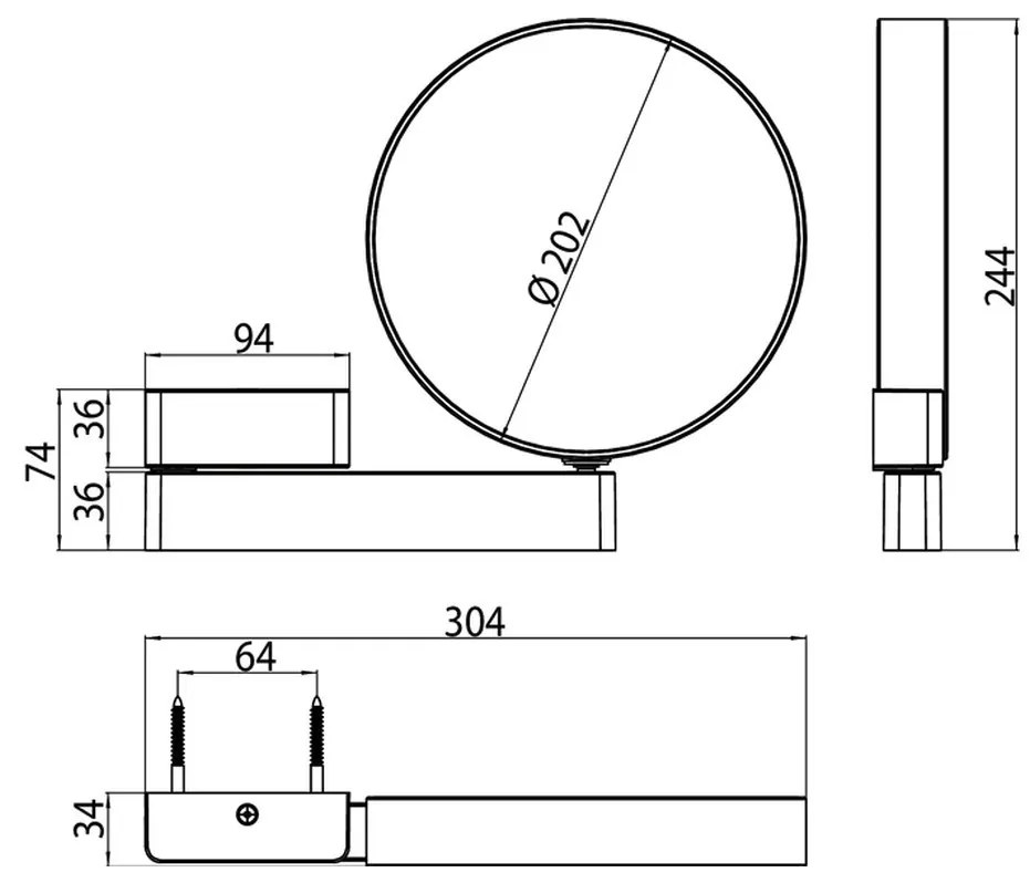 Emco Cosmetic mirrors Prime - Kosmetické zrcadlo nástěnné, 3 a 7 násobné zvětšování, chrom 109500117