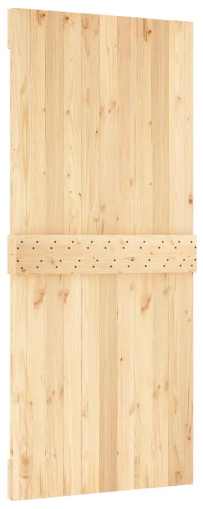 Posuvné dveře s kováním 90 x 210 cm masivní borové dřevo,  3203029