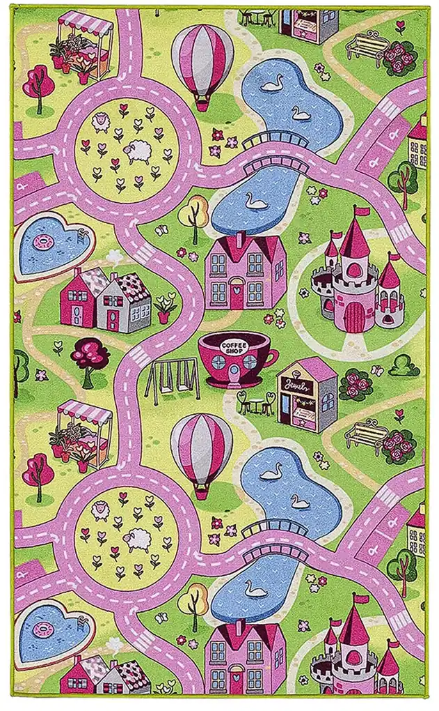 Koberce Breno Kusový koberec SWEET TOWN 26, Růžová, Vícebarevné, 140 x 200  cm | BIANO