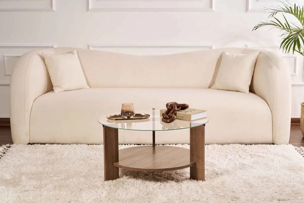 Designový konferenční stolek Eleanora 75 cm vzor ořech
