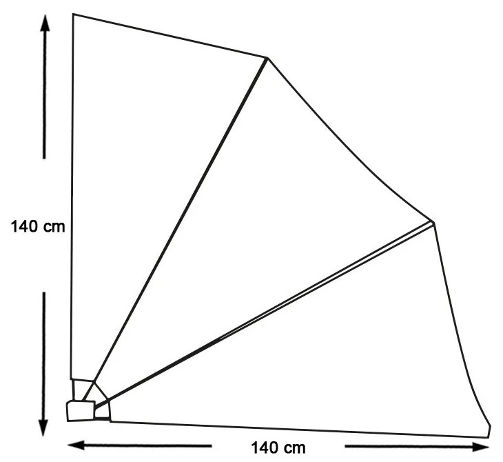 Skládací zástěna na balkón, 140 cm, 2 barvy - šedá