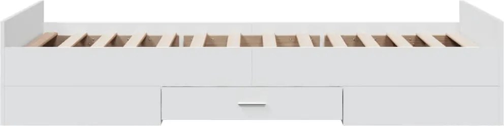Rám postele se zásuvkami bílý 75 x 190 cm kompozitní dřevo 3280349