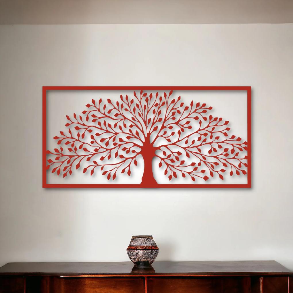 Strom života 10 - kovový obraz na zeď Velikost: 200cm, Barva: Red