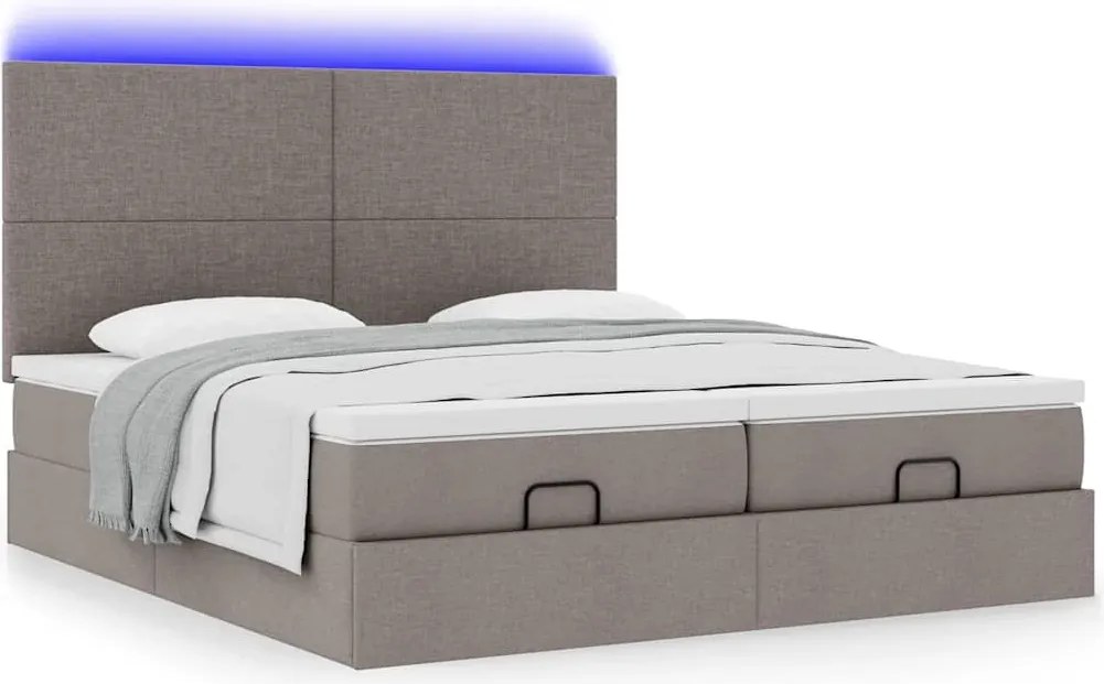 Osmanský rám postele s matrací taupe 180x200cm textil 3314524