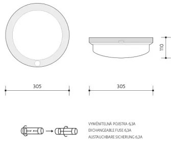 Svítidlo Panlux OLGA S OS-60/B s pohybovým čidlem bílá