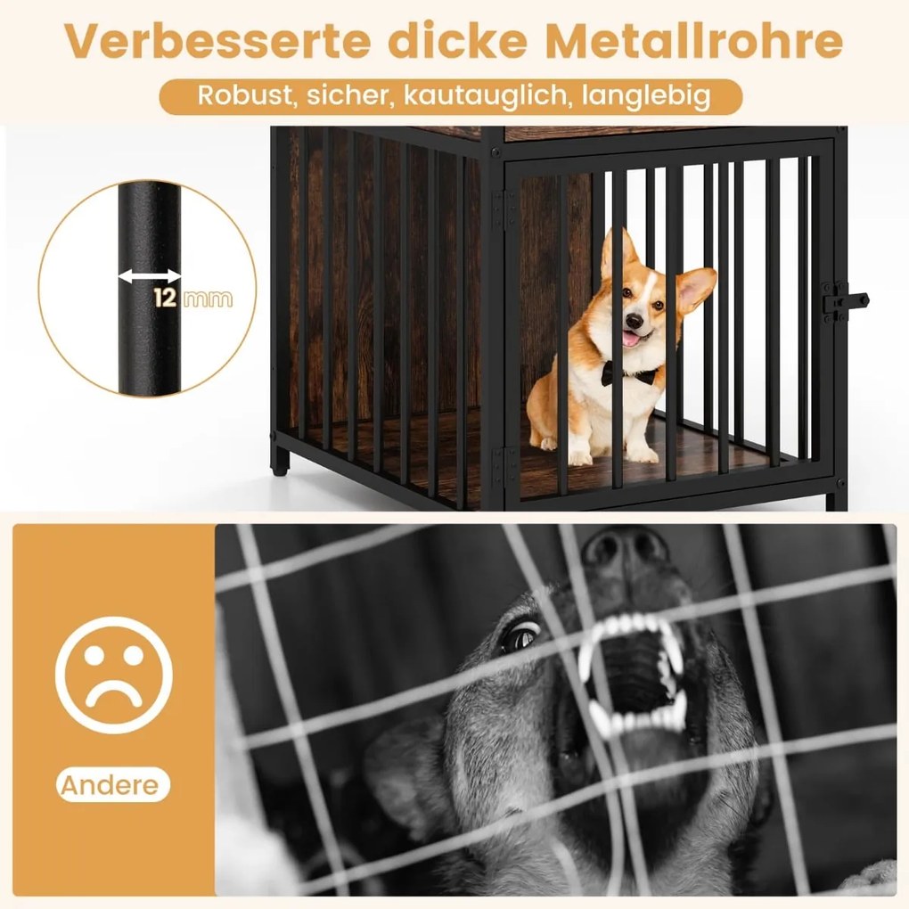 Costway Nábytek do klece pro psy Box pro psy do domácnosti s dvířky nabíjecí