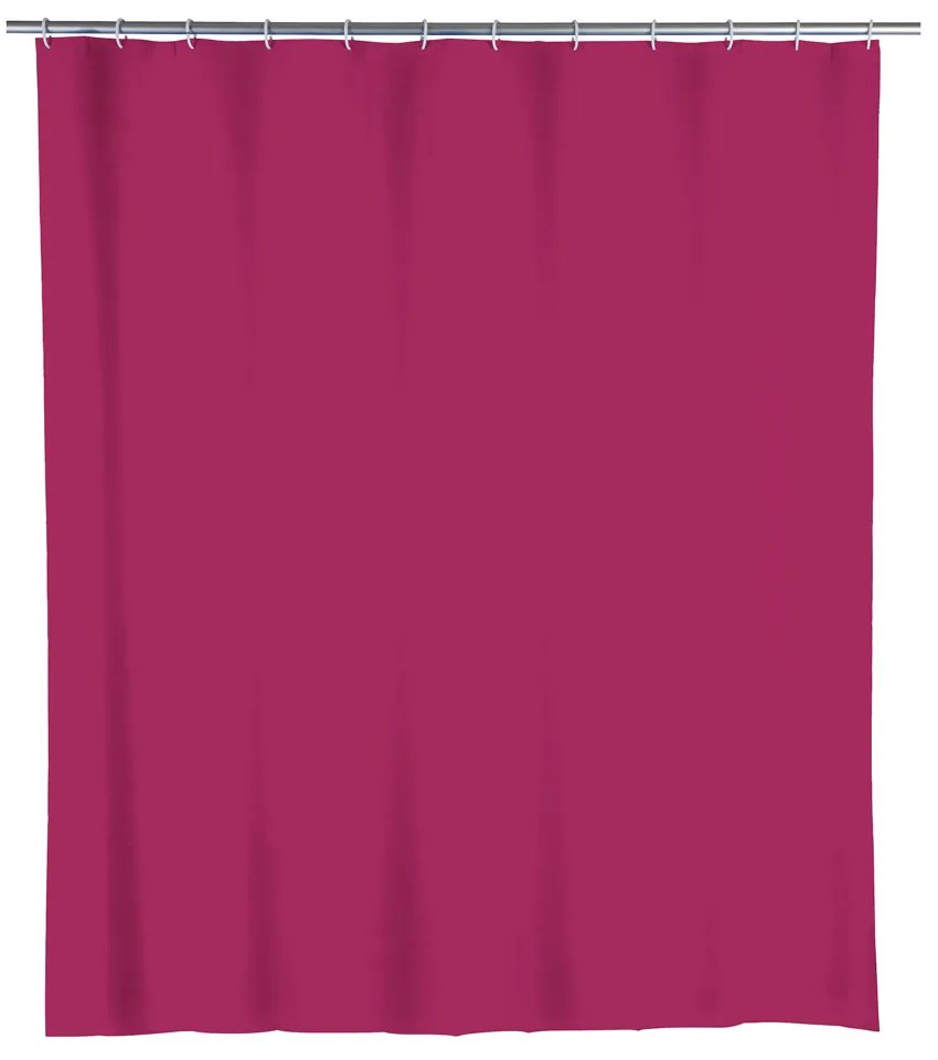 Sprchový závěs, PEVA, malinová barva, 180x200 cm, WENKO