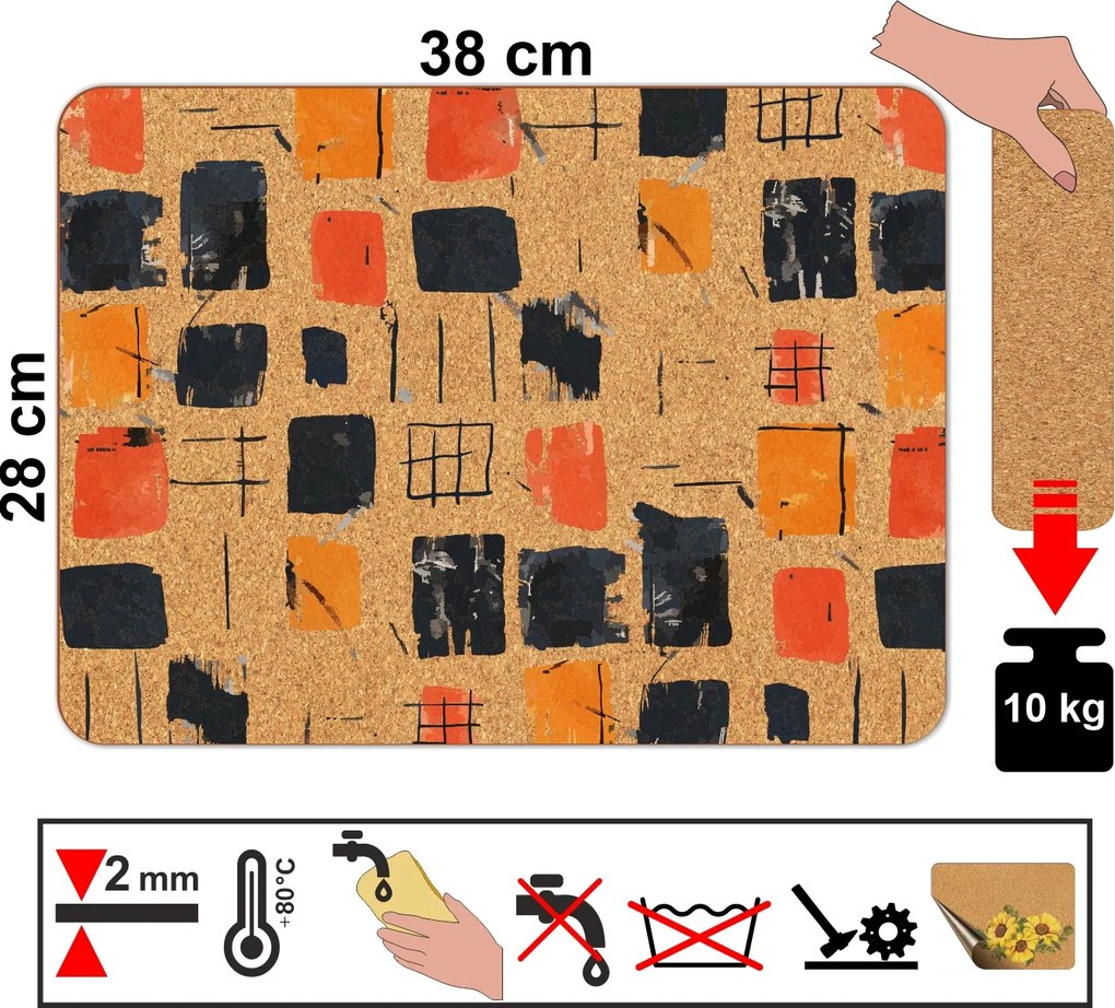 PokojovaDekorace.cz, Korkové prostírání s potiskem - 569, Skandinávie, 28x38cm 1 ks