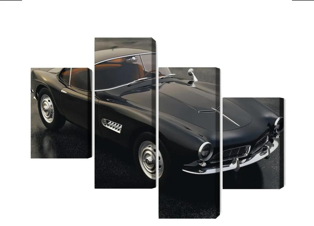 Vícedílný obraz Vintage Černé Sportovní Auto Nedostatek Nedostatek Přírodní plátno 160x100