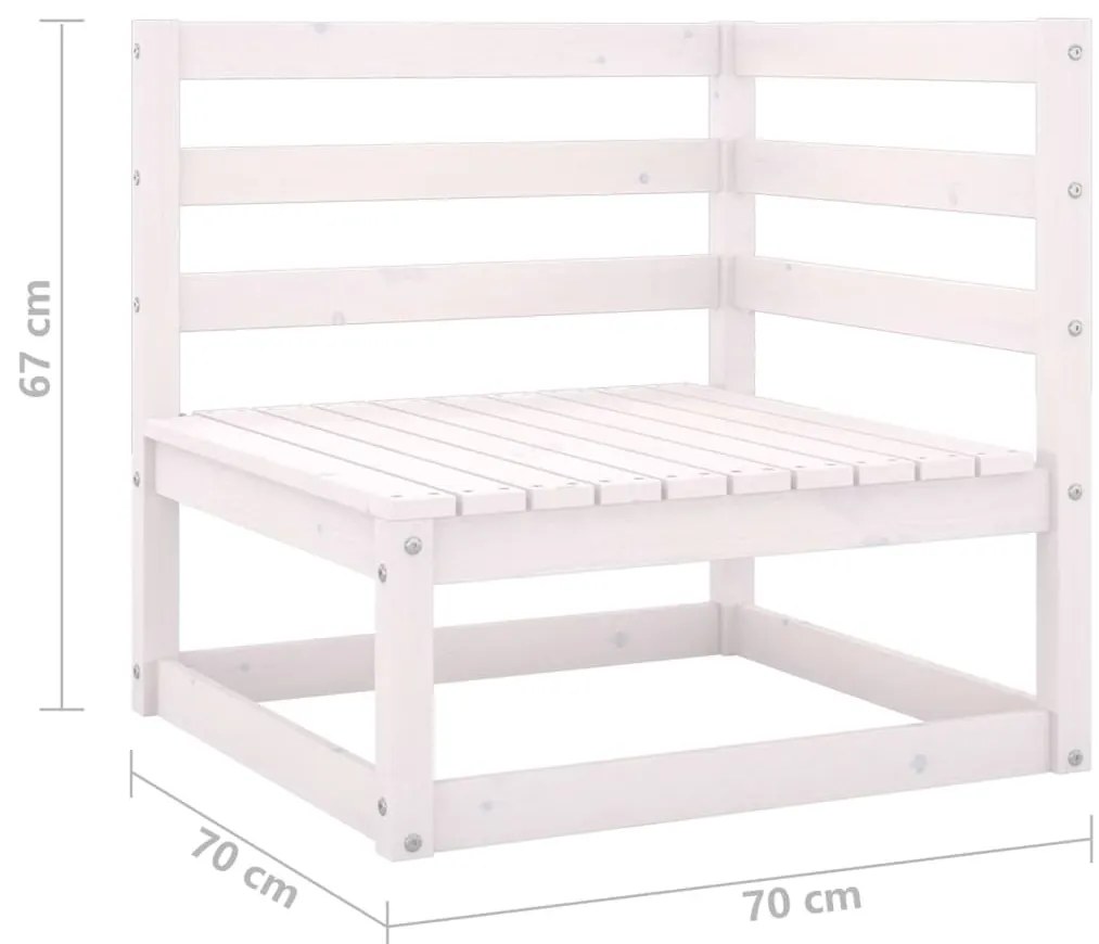 vidaXL Marketos Zahradní rohové pohovky 2 ks bílé masivní borové dřevo