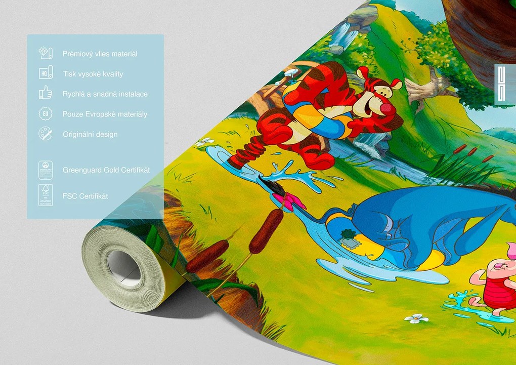Dětská vliesová fototapeta na zed' Medvídek Pú Čas na Plavání, Disney | 155 x 110 cm | DFTDNM 5215