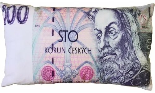 JAHU Polštářek Bankovka 100 Kč, 35 x 60 cm