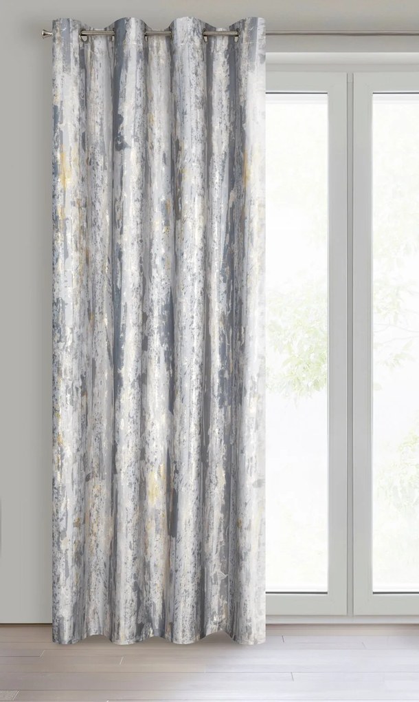 ZATEMŇOVACÍ ZÁVĚS NA KROUŽCÍCH GRACE 140X250 CM VZOROVANÁ