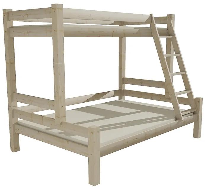 Vomaks Patrová postel s rozšířeným spodním lůžkem 8X8 6A 80/120 x 200 cm moření dub