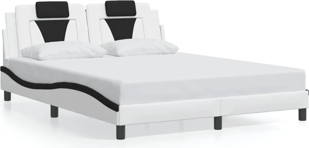 Rám postele Viana s LED bez matrace bílý a černý 160x200 cm 3214035