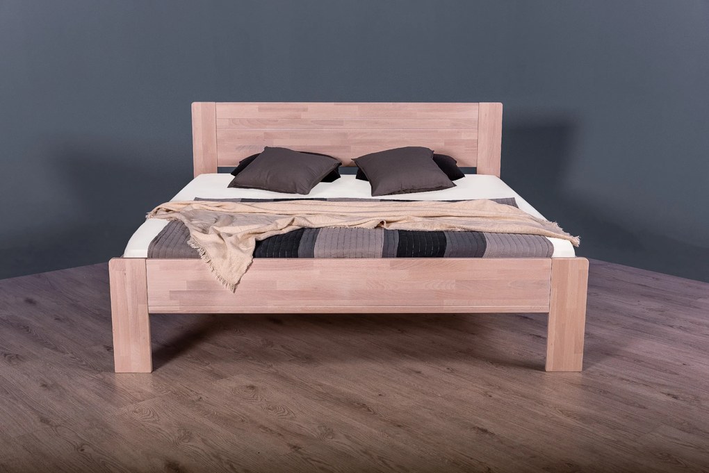 Masivní postel ALEXIA - Solwo Design Dřevo a odstín oleje: DUB Cink - Olej odstín DO205, Rozměr spací plochy: 180x200