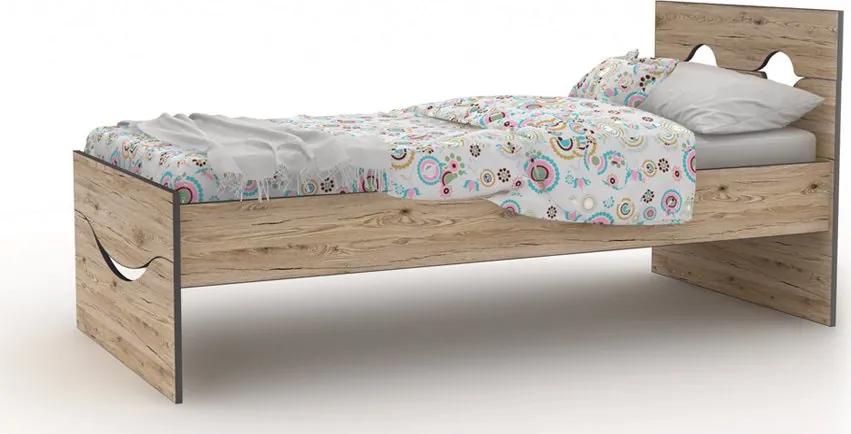 Bradop Dětská postel CASPER C108, 90×200, úsměv | Provedení: CEF - FIALOVÁ