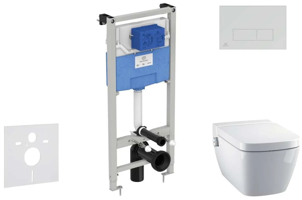 Ideal Standard ProSys - Set předstěnové instalace, sprchovací toalety a sedátka TECEone, tlačítka Oleas M2, Rimless, SoftClose, chrom ProSys120M SP57