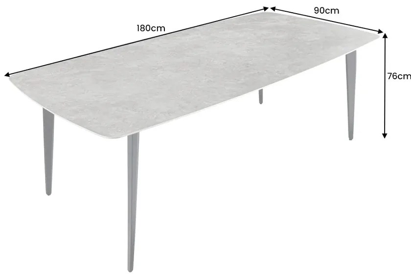 Massive home | Jídelní stůl MILANO 180 CM keramika  šedý mramor