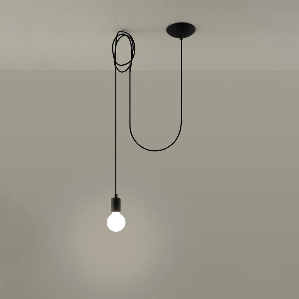 Závěsné svítidlo Edison 1, černé tělo svítidla