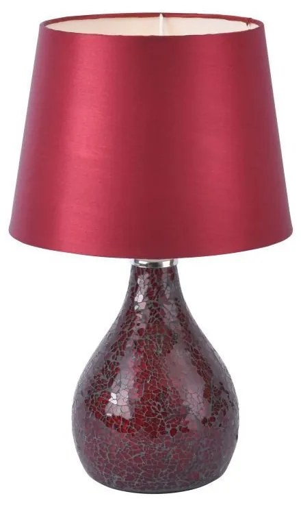LD 11245-14 CORNELIUS Stolní lampa, skleněné svítidlo ve tvaru vázy mozaika, červená - LEUCHTEN DIREKT