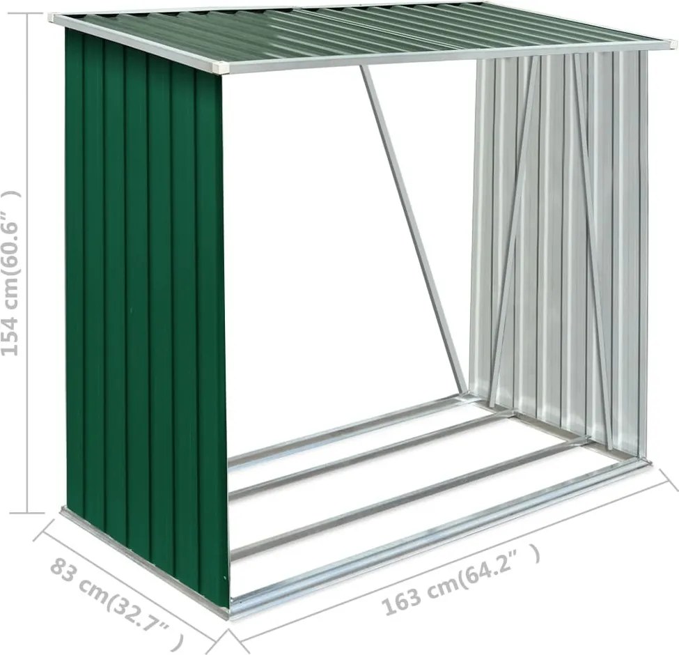 vidaXL Zahradní kůlna na dříví pozinkovaná ocel 163x83x154 cm [47091] Barva: antracitová