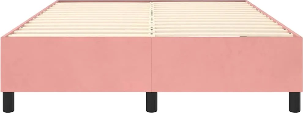 Rám postele s boxspringem růžový 140 x 190 cm samet 3121119