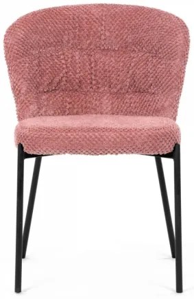 Židle jídelní růžová látka černé kovové nohy CT-W1077 PINK2