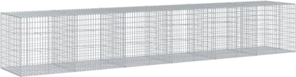 Gabionový koš s víkem 600 x 100 x 100 cm pozinkované železo 3295200