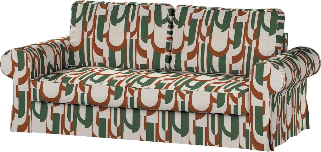 Potah na pohovku IKEA Backabro, 3-místná, rozkládací barva zelená látka pletený vzor, vzorované