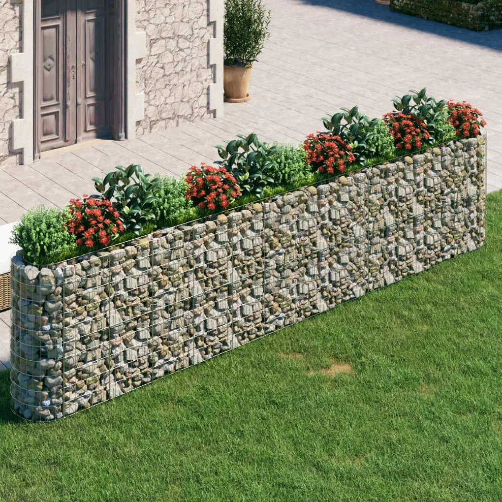 Gabionový vyvýšený záhon pozinkované železo 470 x 50 x 100 cm 152037