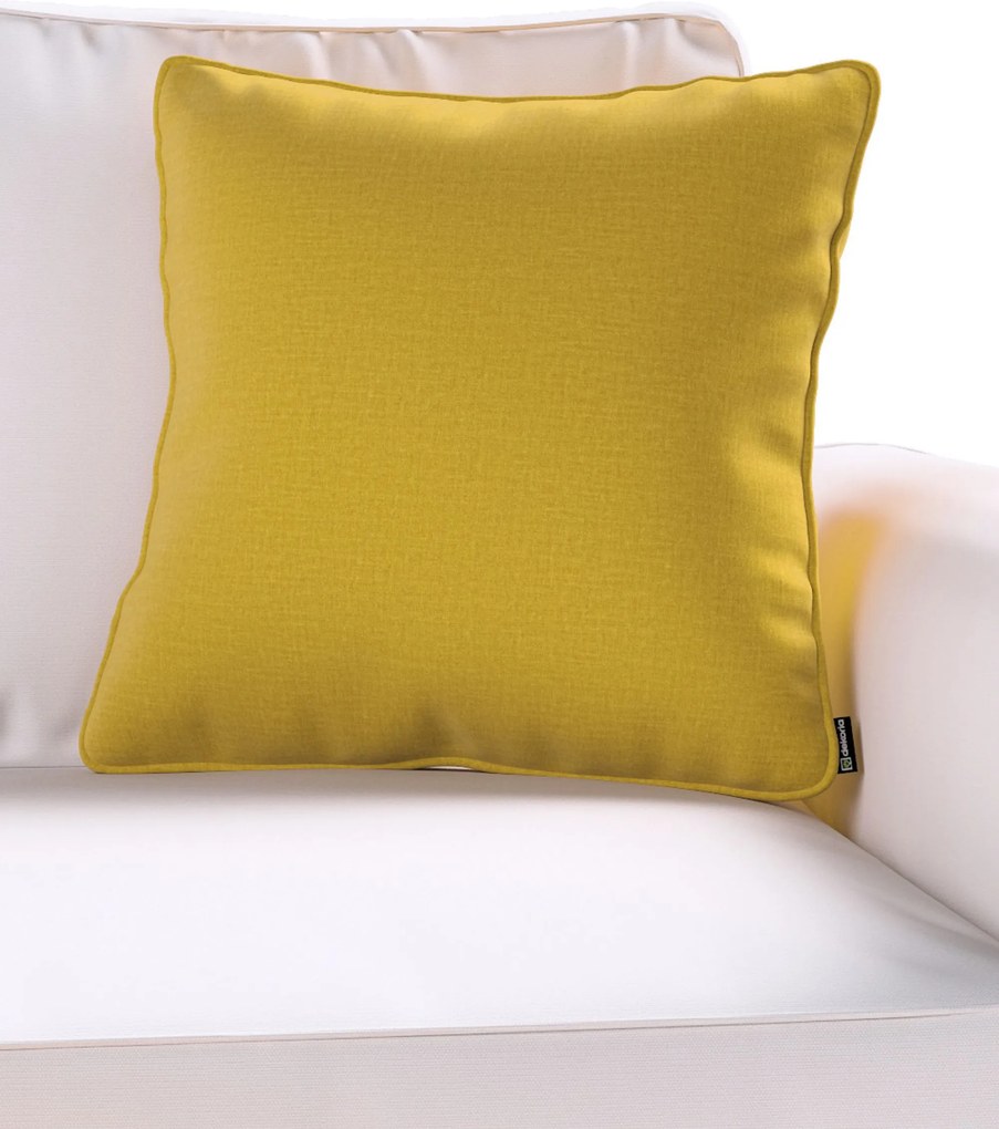 Gabi - potah na polštář šňůrka po obvodu barva žlutá látka sametová