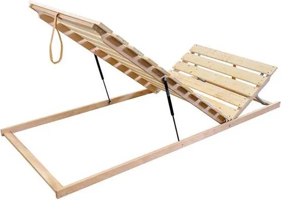 LAŤOVÝ POLOHOVACÍ ROŠT LUX 14 HP S ÚLOŽNÝM PROSTOREM 100x200 Ahorn