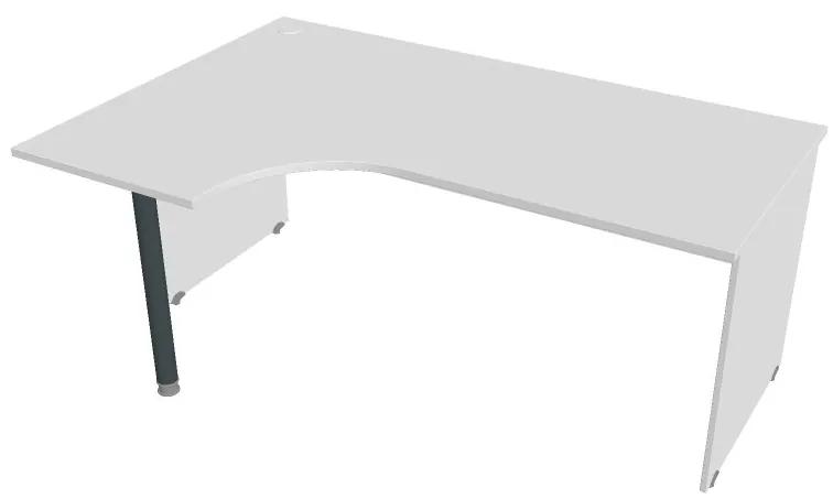 Stůl ergo 180 x 120 cm, pravý Hobis Gate GE 1800 60 P Dekor lamino podnože: bílá, Dekor korpusu: bílá, Barva nohy: černá