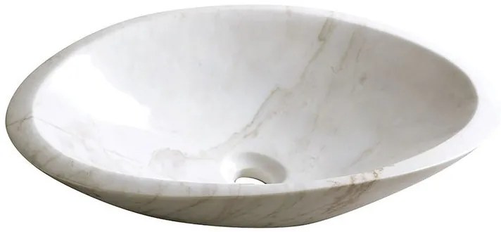 SAPHO - BLOK 16 kamenné umyvadlo 58x14x38 cm, bílý mramor, leštěný 2401-22