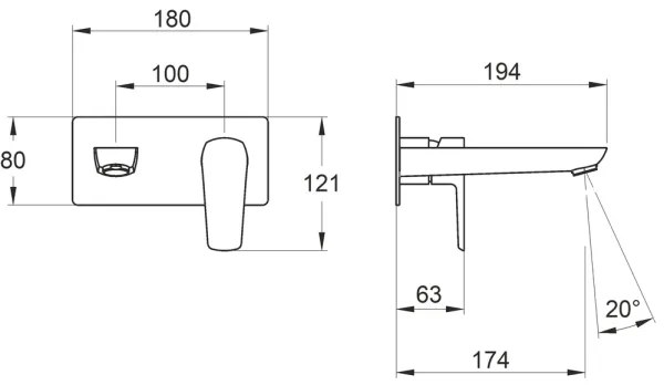 Novaservis - Umyvadlová baterie pro podom. instalaci METALIA ECO matná černá
