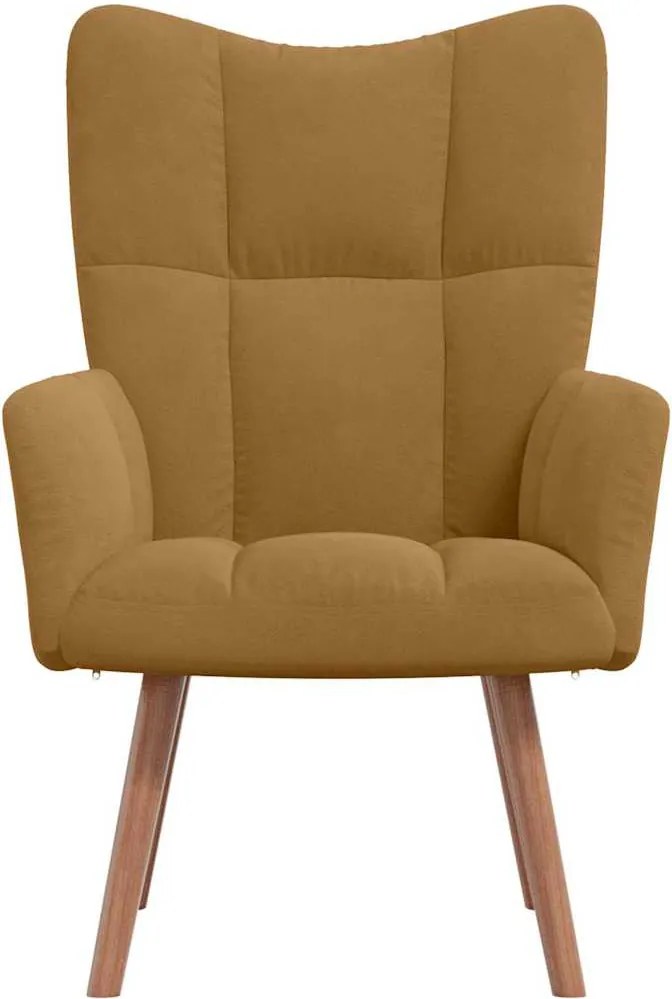 Relaxační křeslo hnědé samet 328059