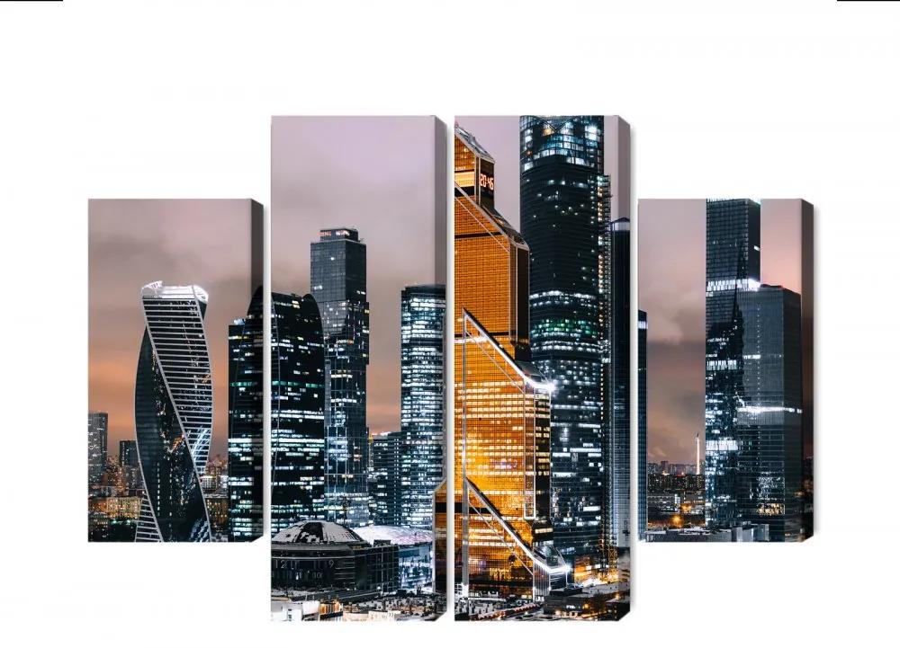 Vícedílný obraz Panorama Centra Moskvy A Mrakodrapů Nedostatek Nedostatek Přírodní plátno 200x150