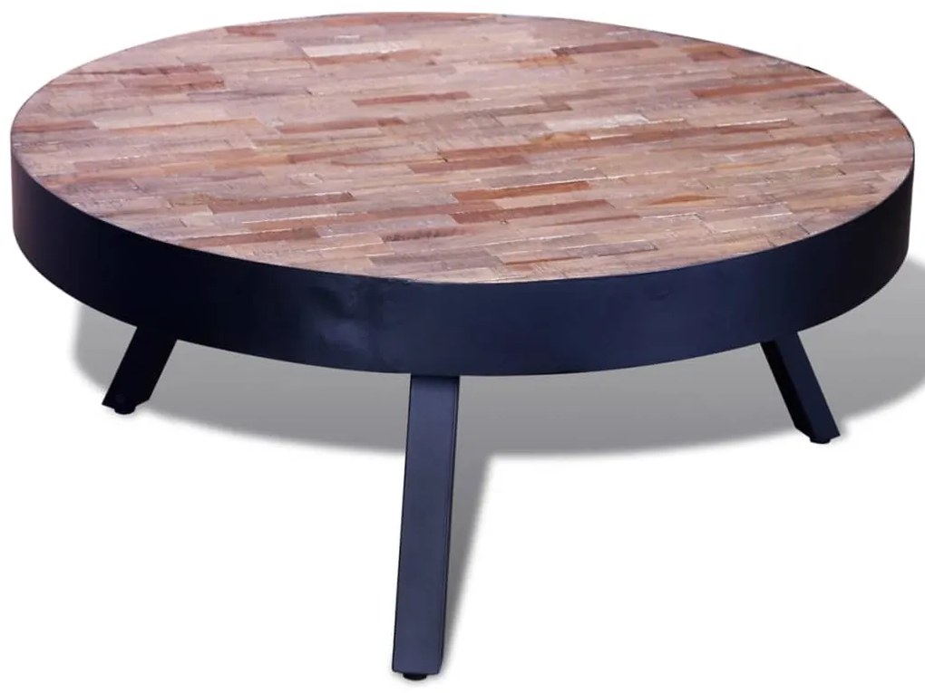 241714 vidaXL Konferenční stolek kulatý recyklované teakové dřevo